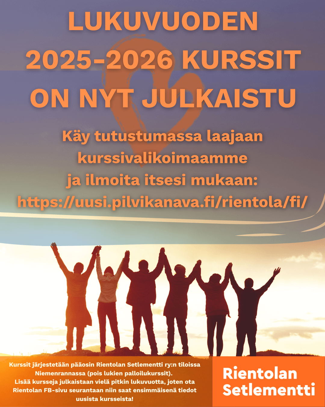 LUKUVUODEN 2025-2026 KURSSIT ON JULKAISTU! - Rientolan Setlementti ry